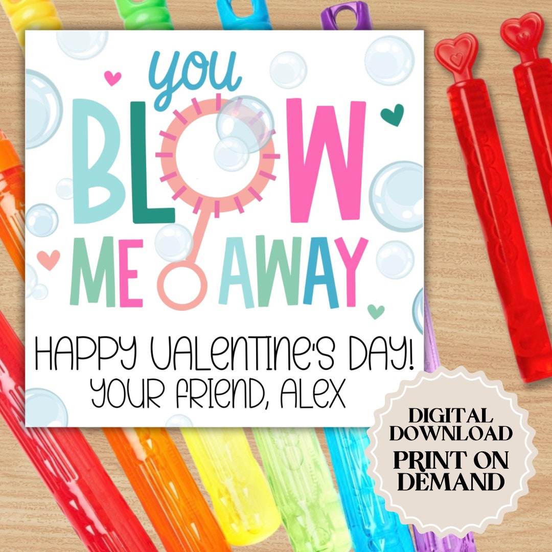Bubbles Valentines Day Gift Tags | Printable PDF - Etsy