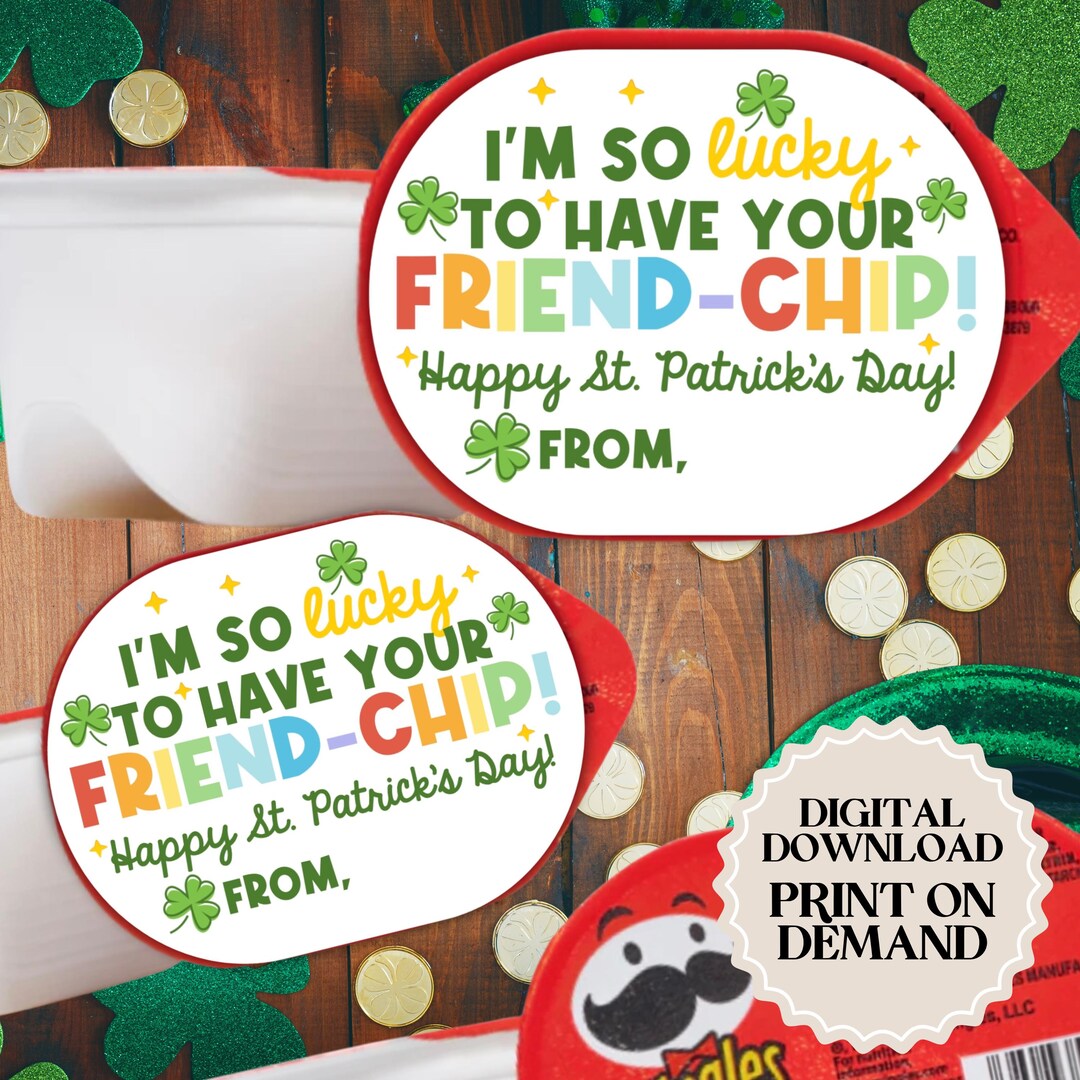 St. Patrick’s Day Friend Chip Pringles Snack Tags | Printable PDF - Etsy