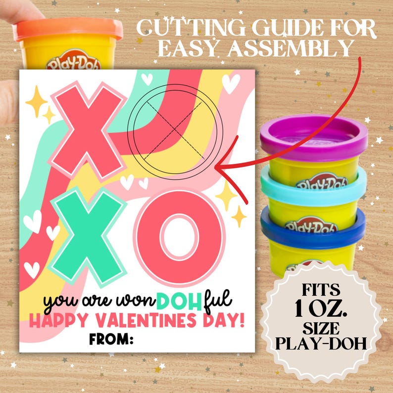 Play Doh Valentines Day Gift Tags | Printable PDF - Etsy