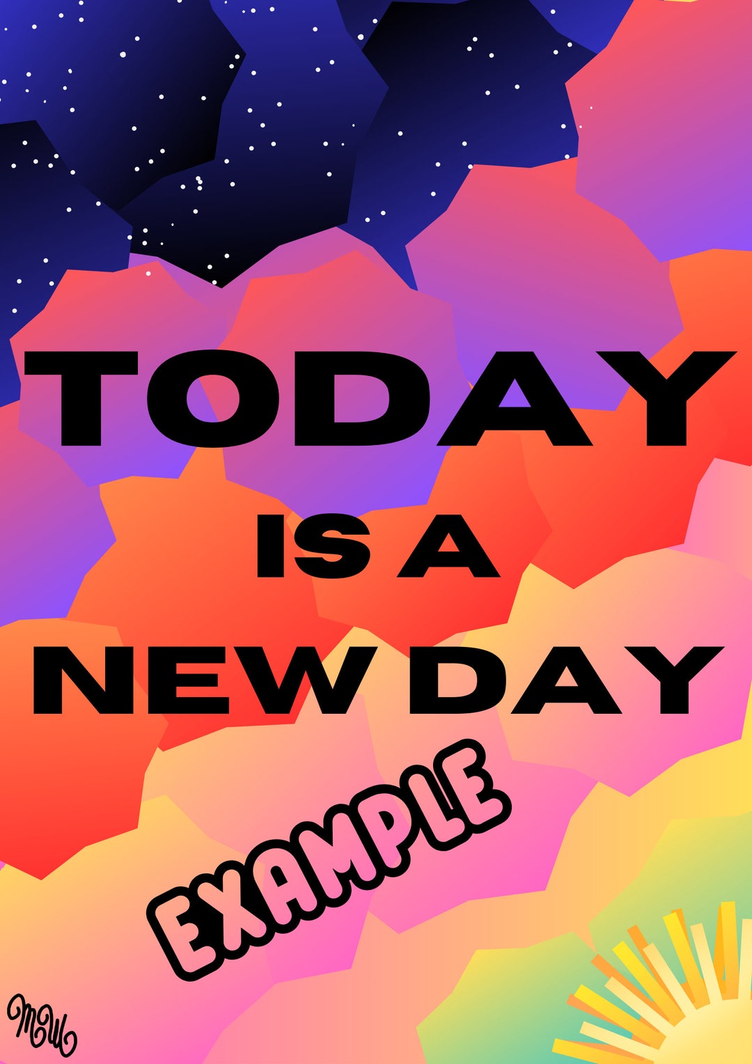 Today is a New Day Quote Sunrise Poster - Etsy