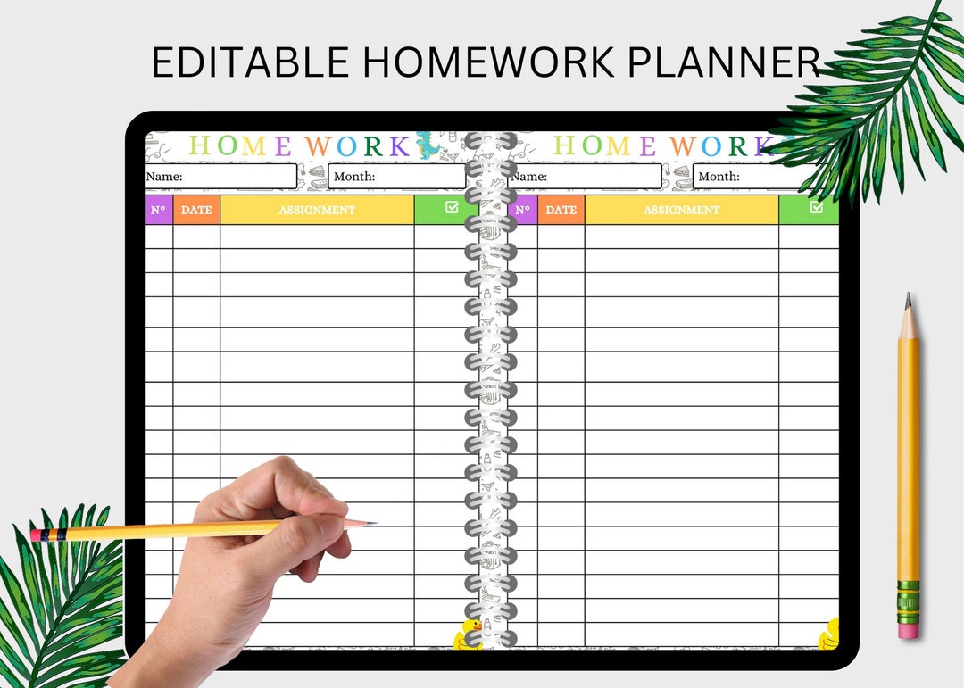 Planner,homework Planner,assignment Planner,school Agenda,middle School ...