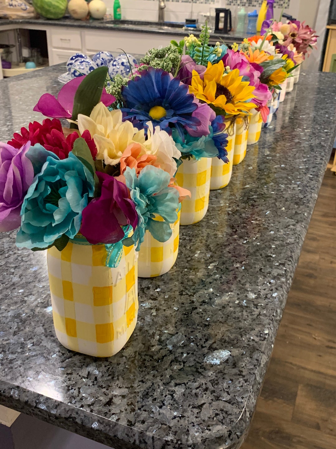 Buffalo Plaid Mason Jars - Etsy