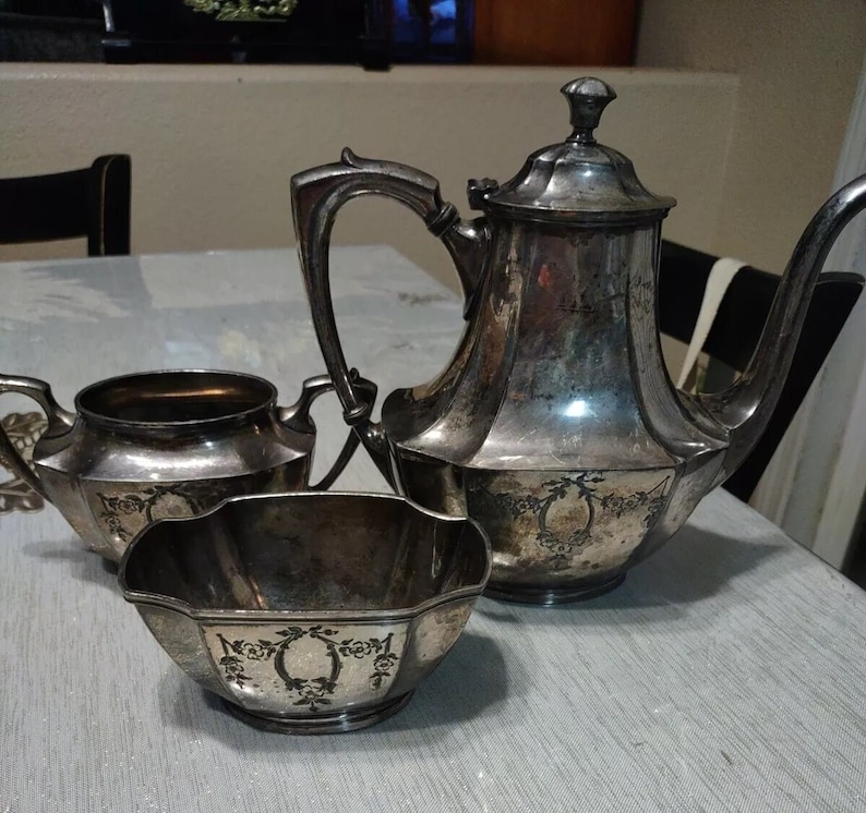 Vintage Wallace V579 Silver Plate Tea Set 3 Piece - Etsy