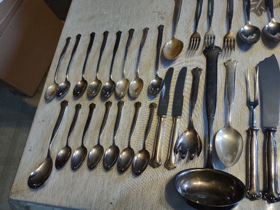 Prunus Solingen Rostfrei 90 Silver Plate Flatware 52 Piece Set - Etsy
