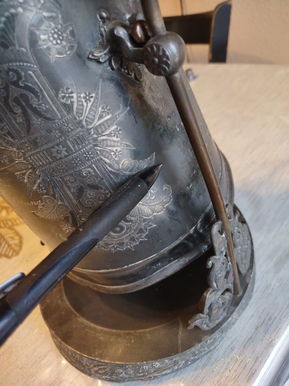 Victorian Silver Plate Tilting Tea Pot With Stand Personalized - Etsy