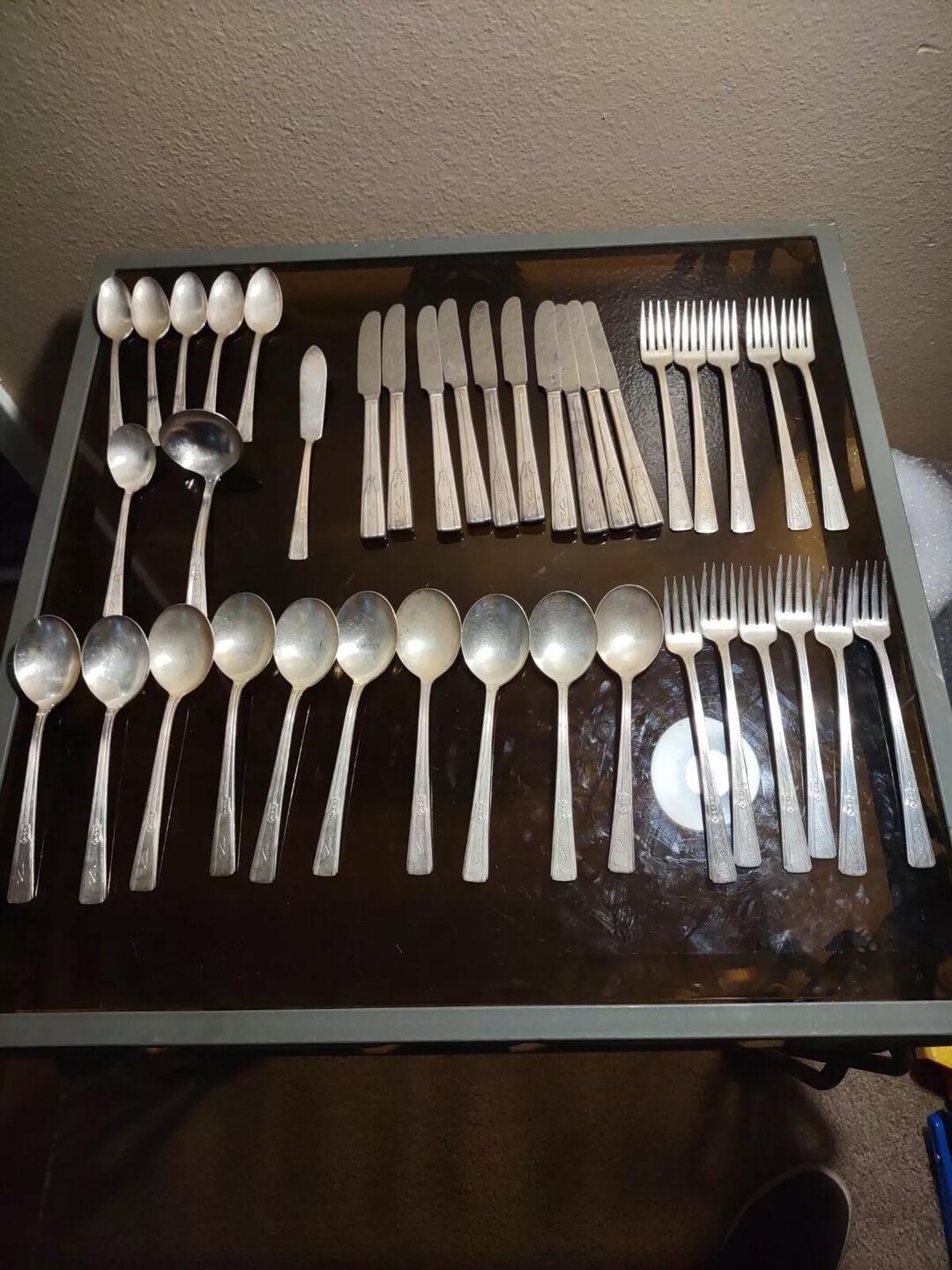 WM Rogers Mfg Co Extra Plate Revelation 39 Piece Lot Monogram Letter S ...