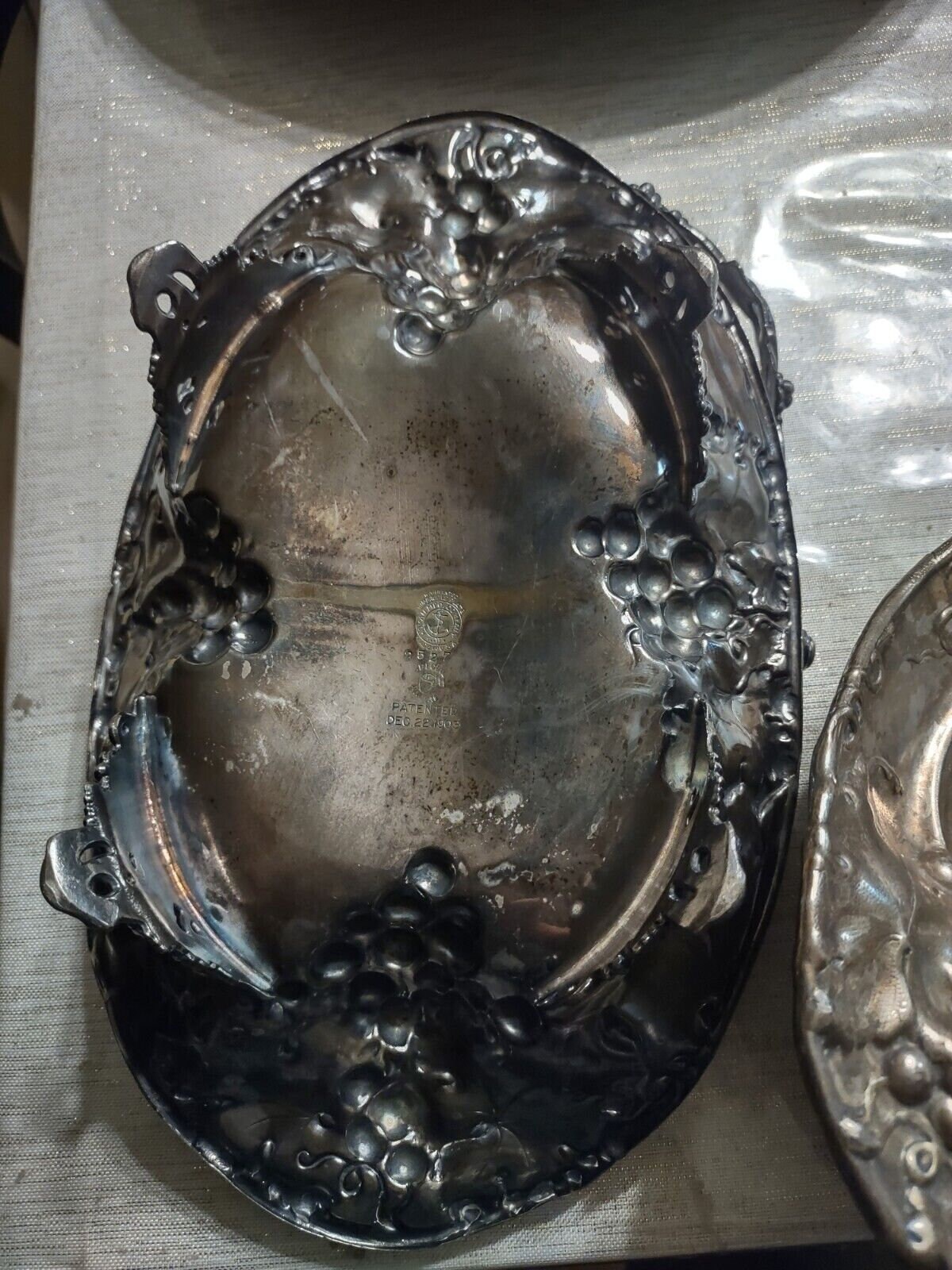 Homan Mfg Co Pair of Antique Silverplate Art Nouveau Grapevine Baskets ...