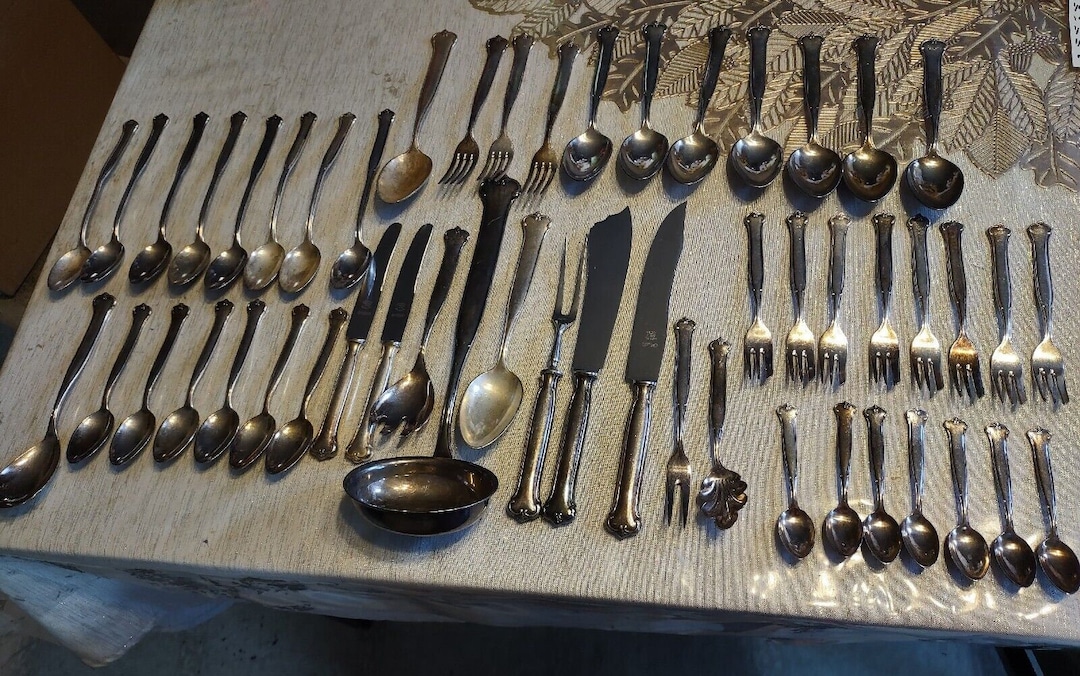 Prunus Solingen Rostfrei 90 Silver Plate Flatware 52 Piece Set - Etsy