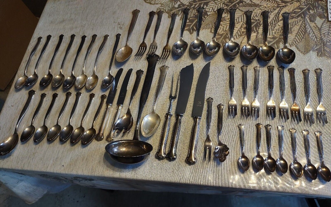 Prunus Solingen Rostfrei 90 Silver Plate Flatware 52 Piece Set - Etsy