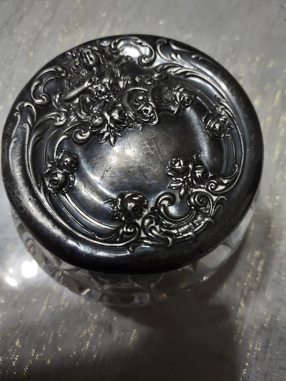 Antique Powder Jar, Vintage Victorian Powder Jar, Cut… - Gem