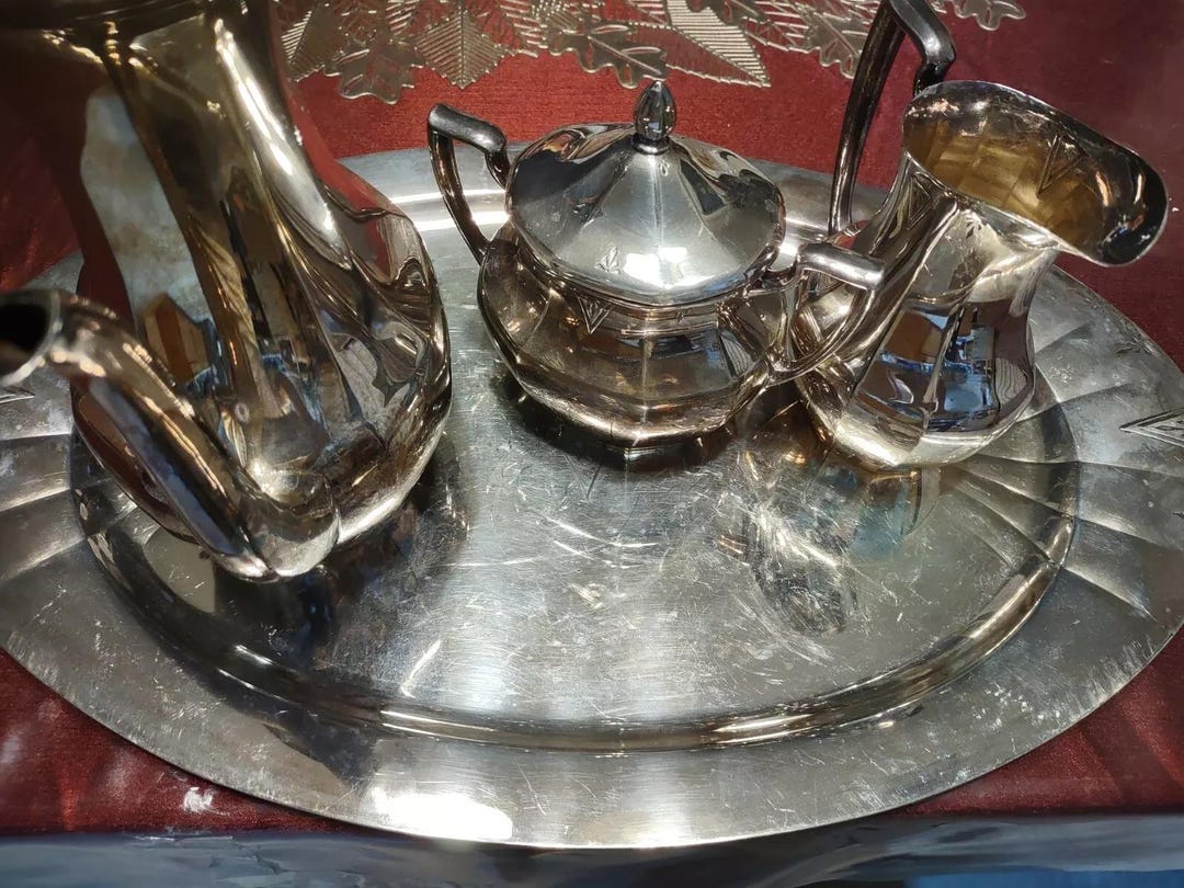 Oneida Community Deauville Silver Plate Five Piece Tea Set With Mono - Etsy
