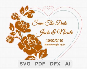 Wedding Save the Date Laser Engrave Digital File Wedding Laser ...