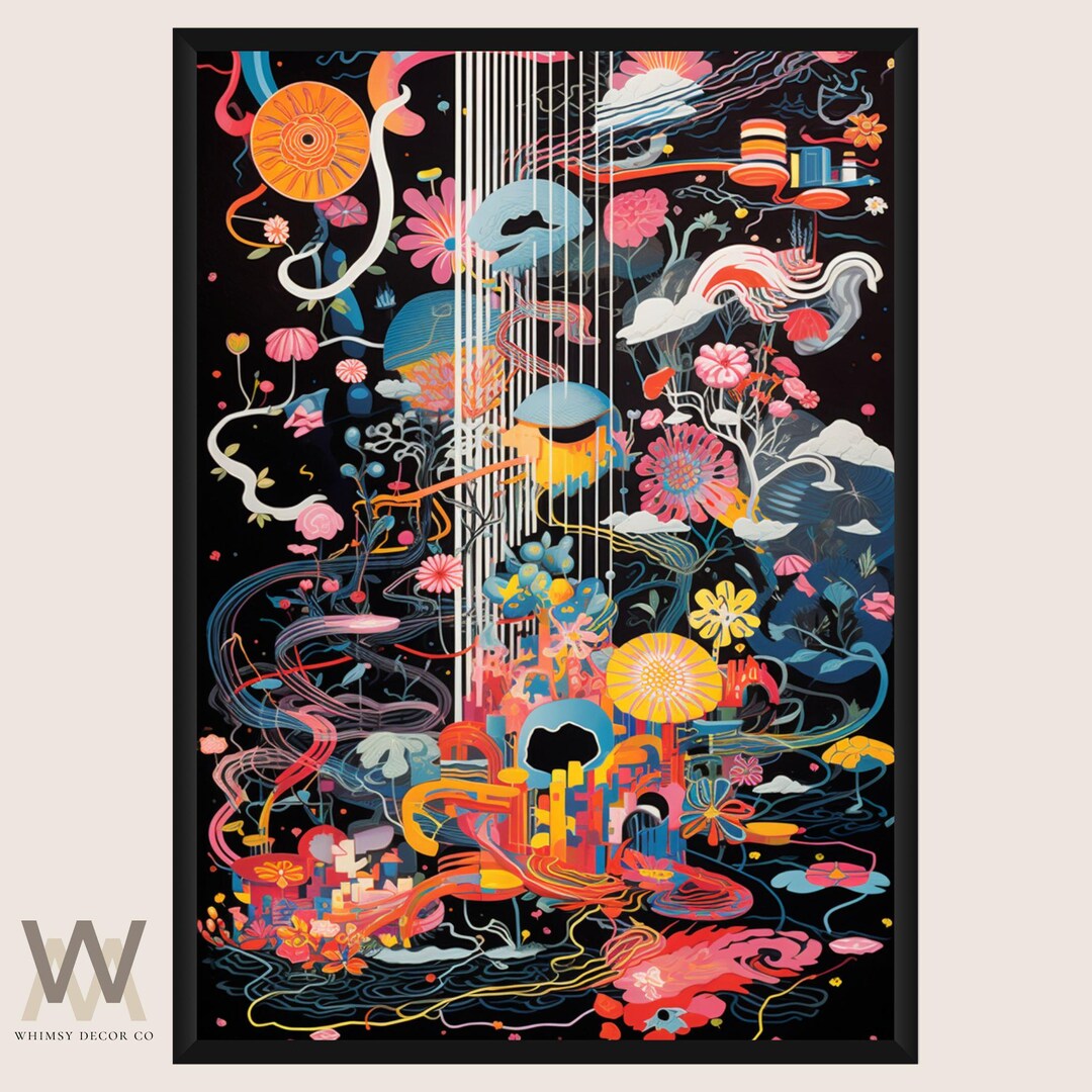 Trippy Weird Psychedelic Wall Art, Psychedelic Trippy Abstract Print ...