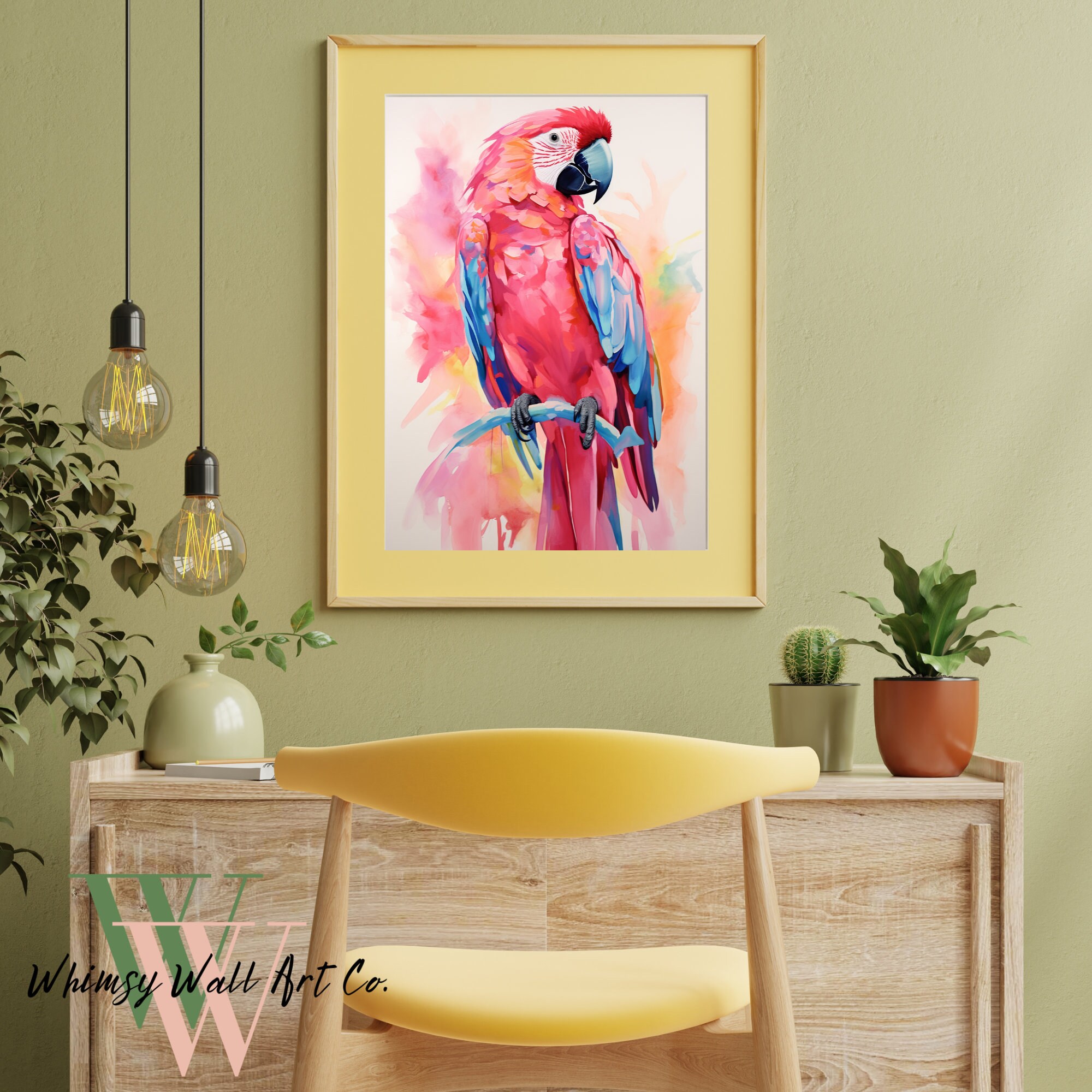 Parrot Wall Art, Tropical Wall Art, Parrot Print, Tropical Bird Print ...