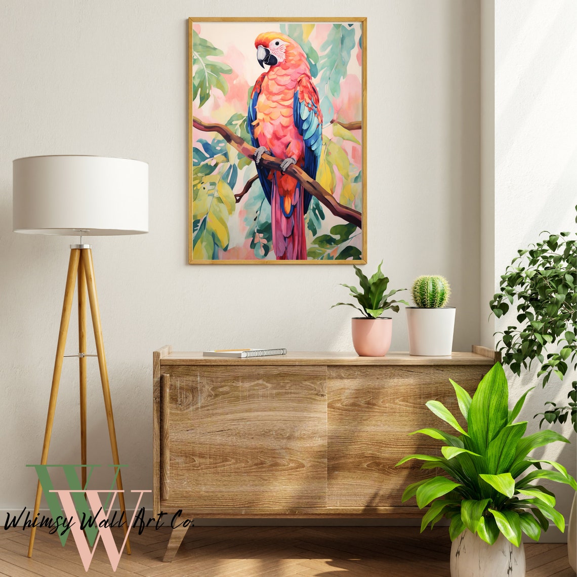 Parrot Wall Art, Tropical Wall Art, Parrot Print, Tropical Bird Print ...