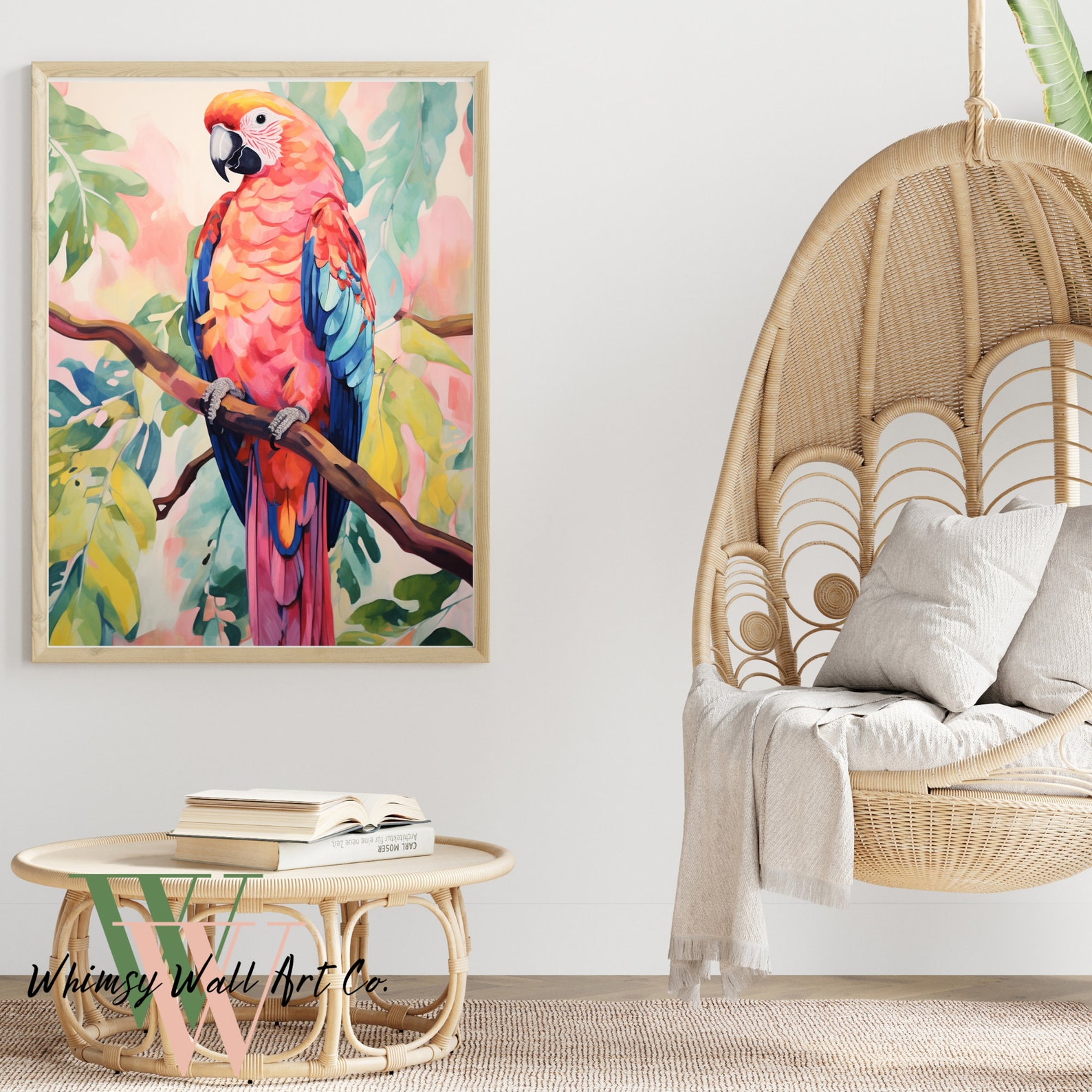 Parrot Wall Art, Tropical Wall Art, Parrot Print, Tropical Bird Print ...
