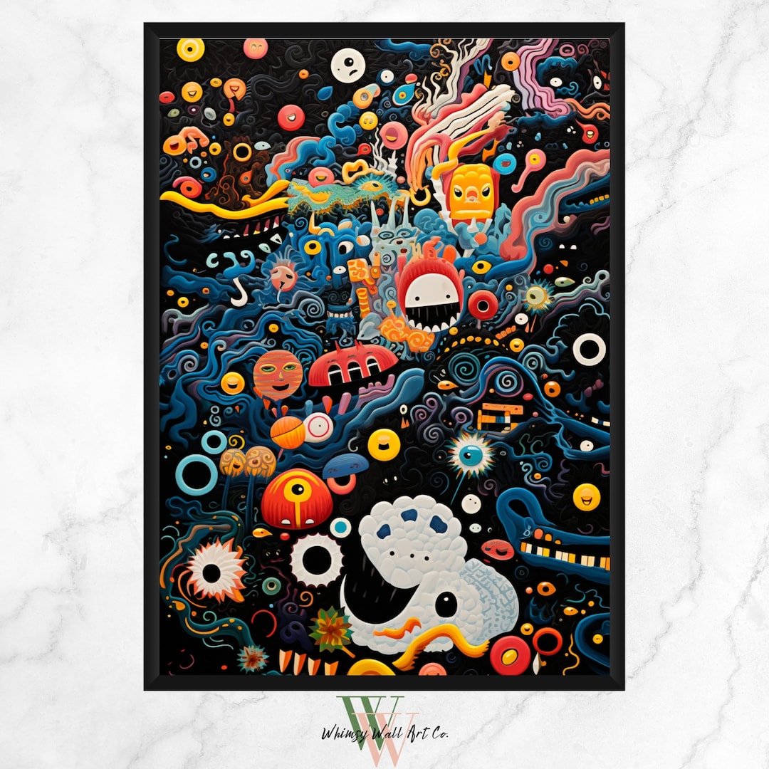 Trippy Weird Psychedelic Wall Art, Psychedelic Trippy Abstract Print ...