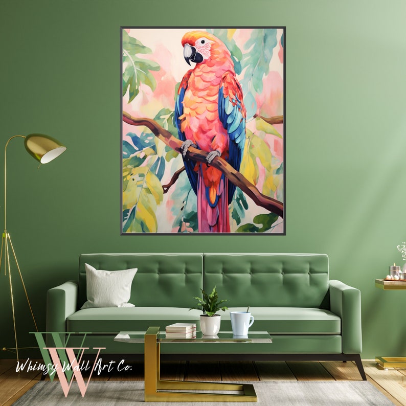 Parrot Wall Art, Tropical Wall Art, Parrot Print, Tropical Bird Print ...