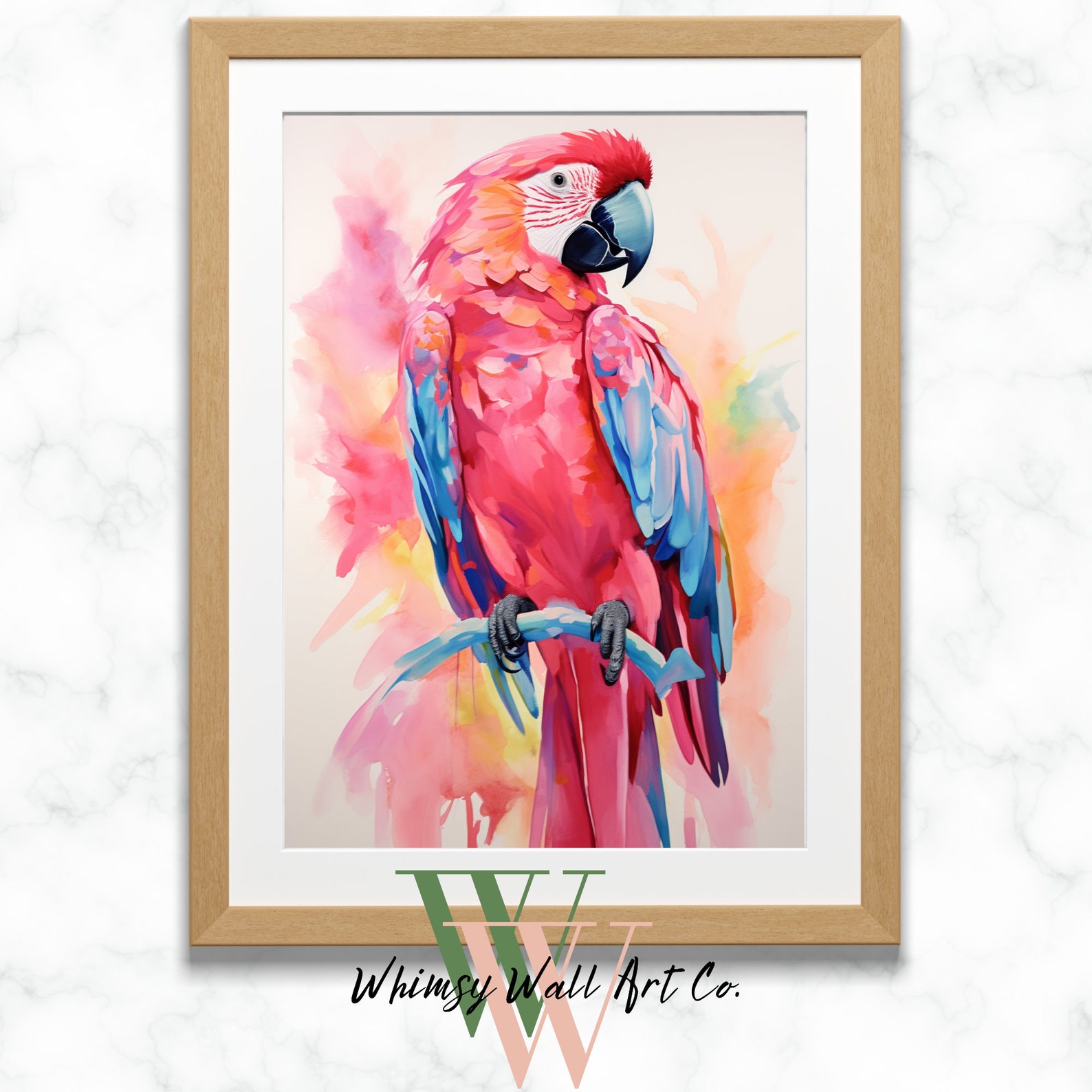 Parrot Wall Art, Tropical Wall Art, Parrot Print, Tropical Bird Print ...