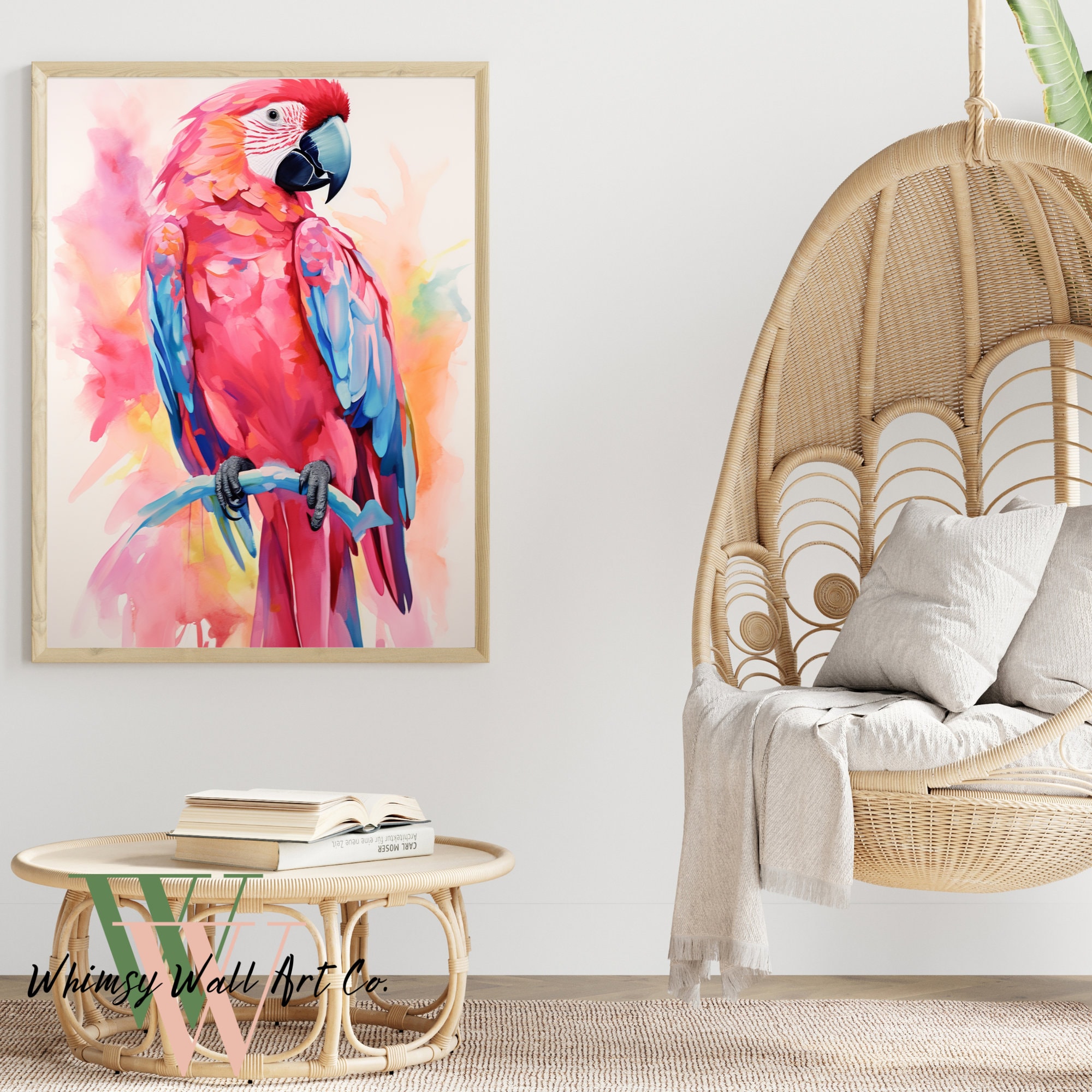 Parrot Wall Art, Tropical Wall Art, Parrot Print, Tropical Bird Print ...