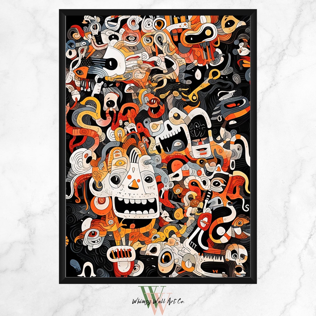 Trippy Weird Psychedelic Wall Art, Psychedelic Trippy Abstract Print ...