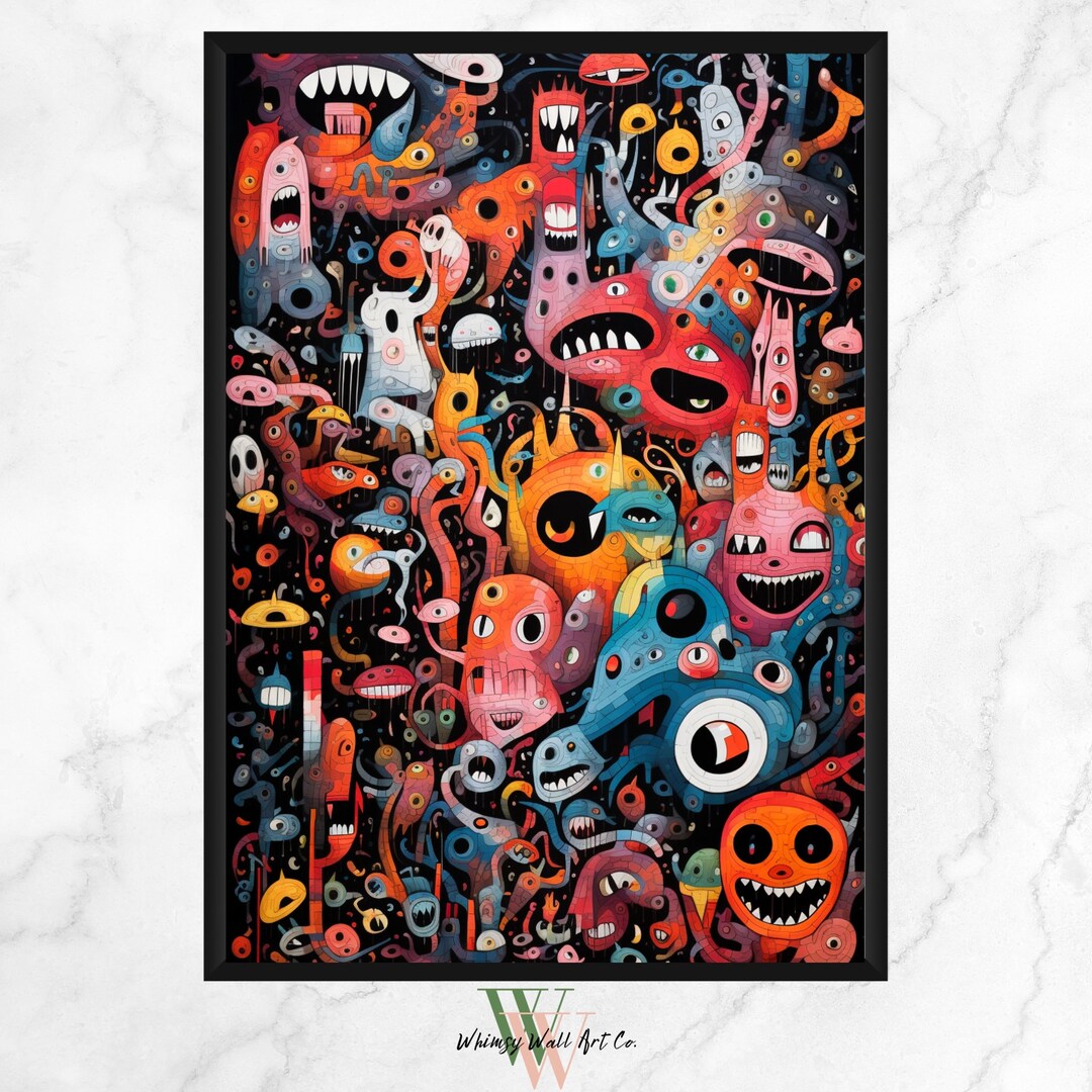 Trippy Weird Psychedelic Wall Art, Psychedelic Trippy Abstract Print ...