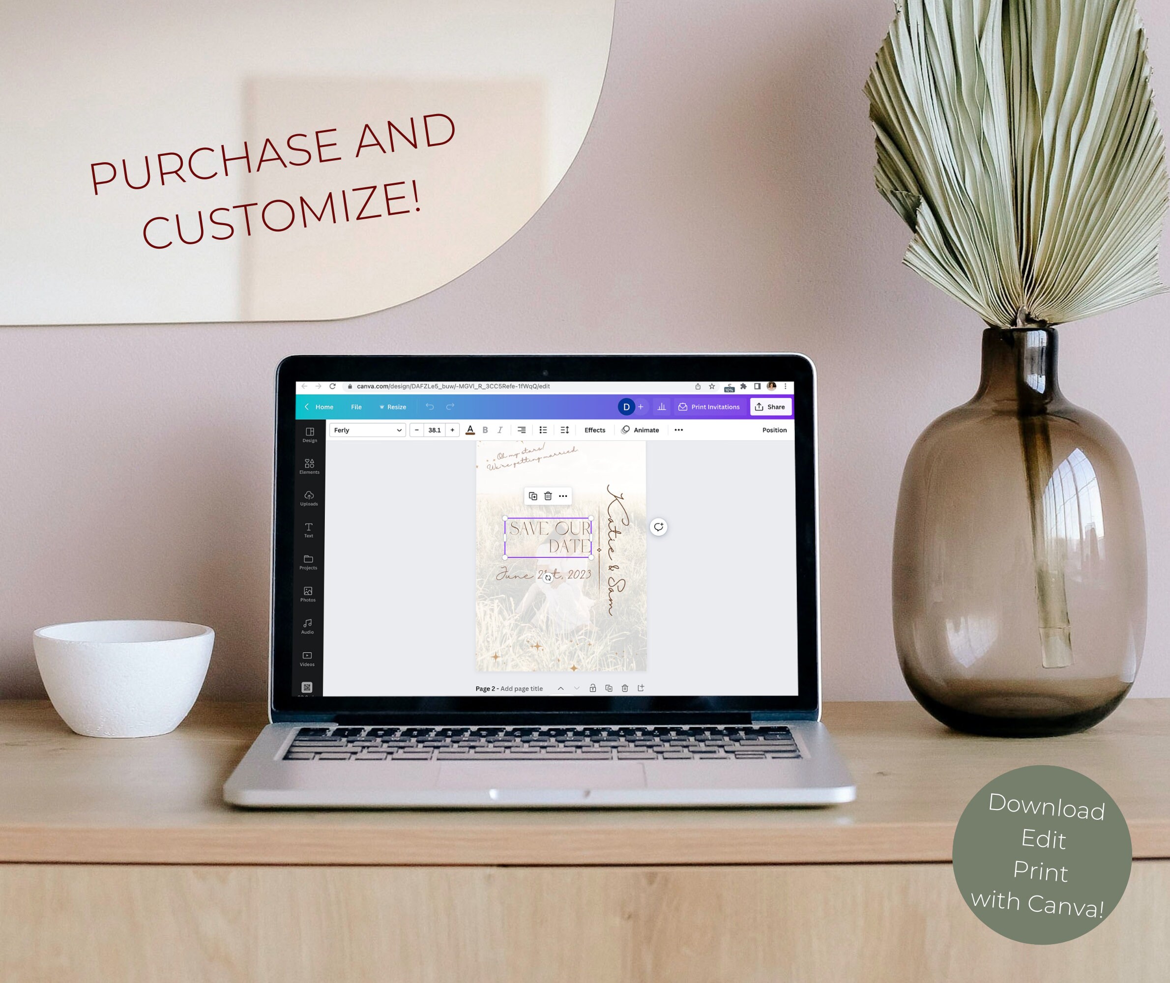 Oh My Stars Save the Date Digital Canva Template for Boho/star Themed ...