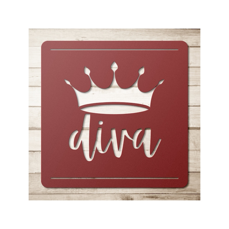 Diva Metal Art Sign Gift for Big Girl or Little Girl Funny Wall Decor ...