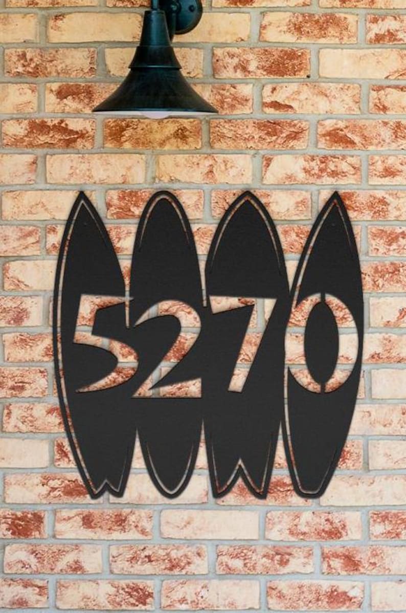 Surf Board House Numbers for Beach House Sea Ocean Nautical 4 ...