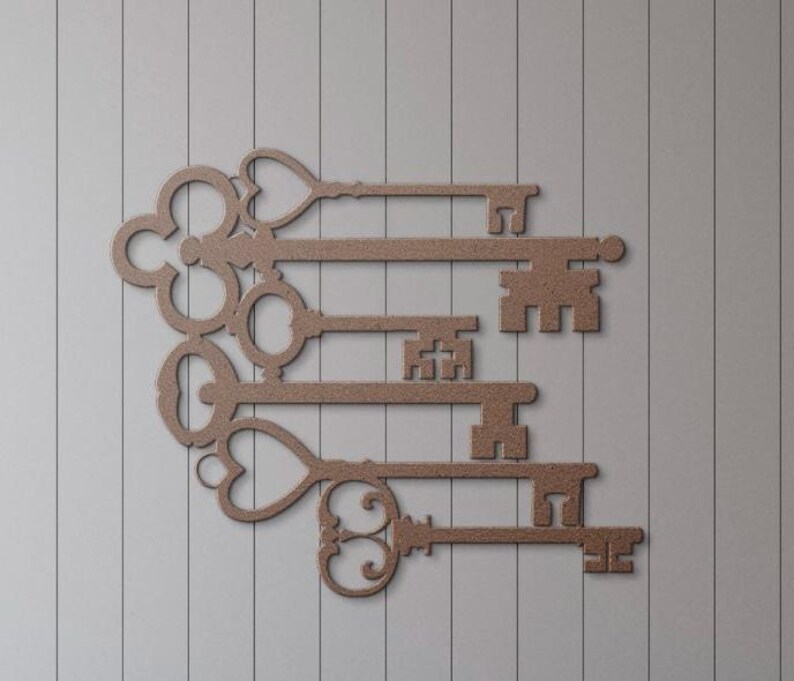 Antique Keys Vintage Beautiful Metal Wall Art Heart Indoor Outdoor ...