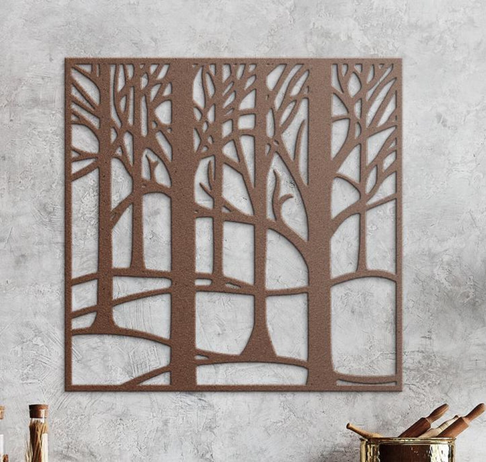 Fall Trees Panel Metal Art Forest Scene for Wall Decor Home - Etsy