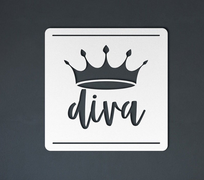 Diva Metal Art Sign Gift for Big Girl or Little Girl Funny Wall Decor ...