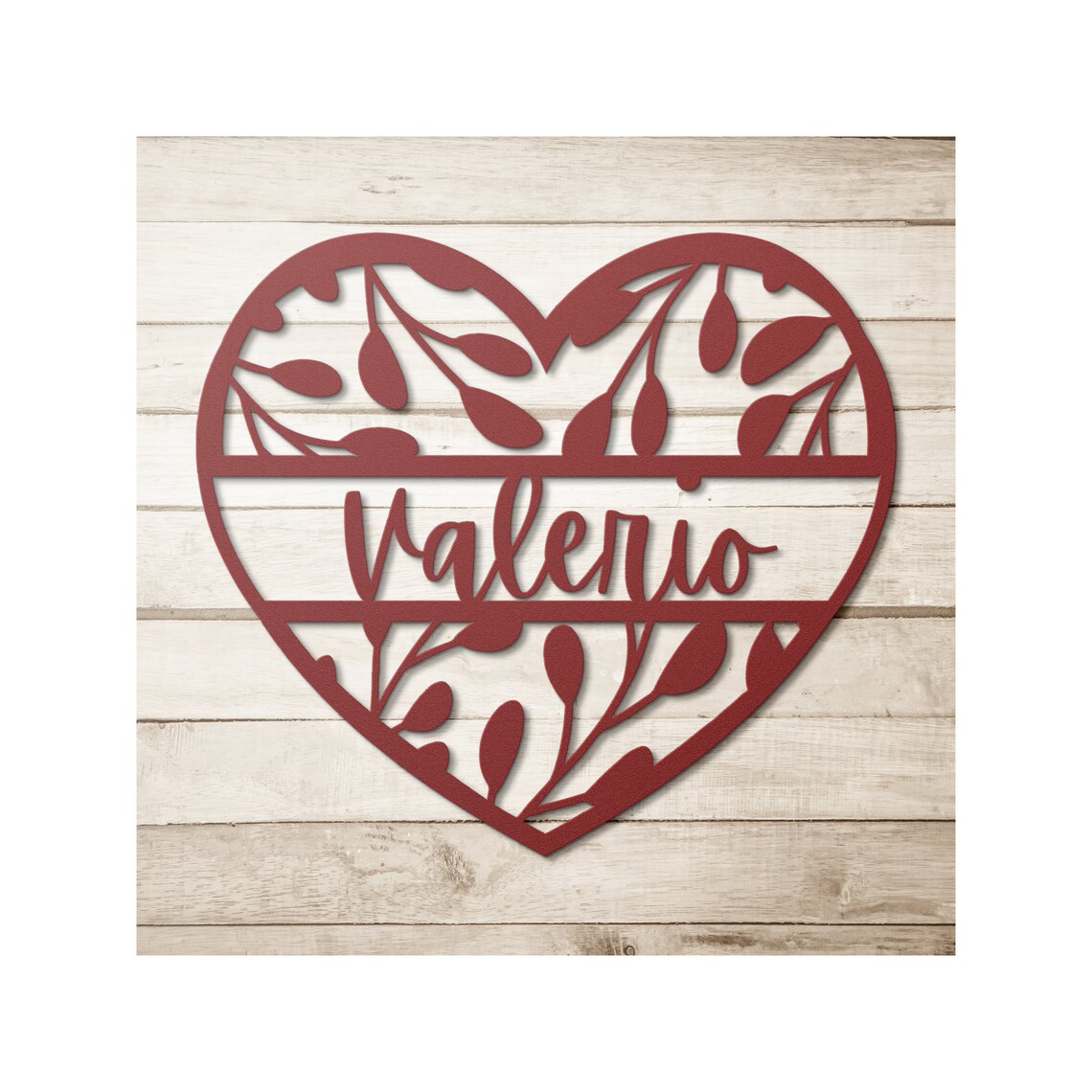 Heart Metal Art Welcome Sign With Name Front Door Surname Monogram ...