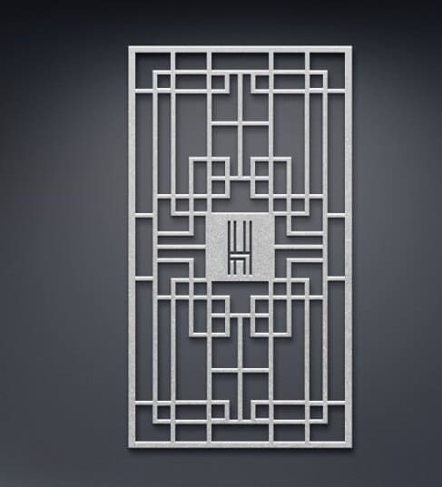 Art Deco Asian Lattice Front Door Initial Monogram Surname Metal Art ...