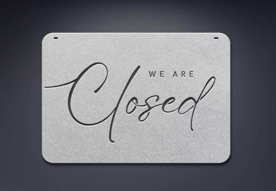 Closed Sign for Business Store Door Window Retail Shop Classy Cursive ...