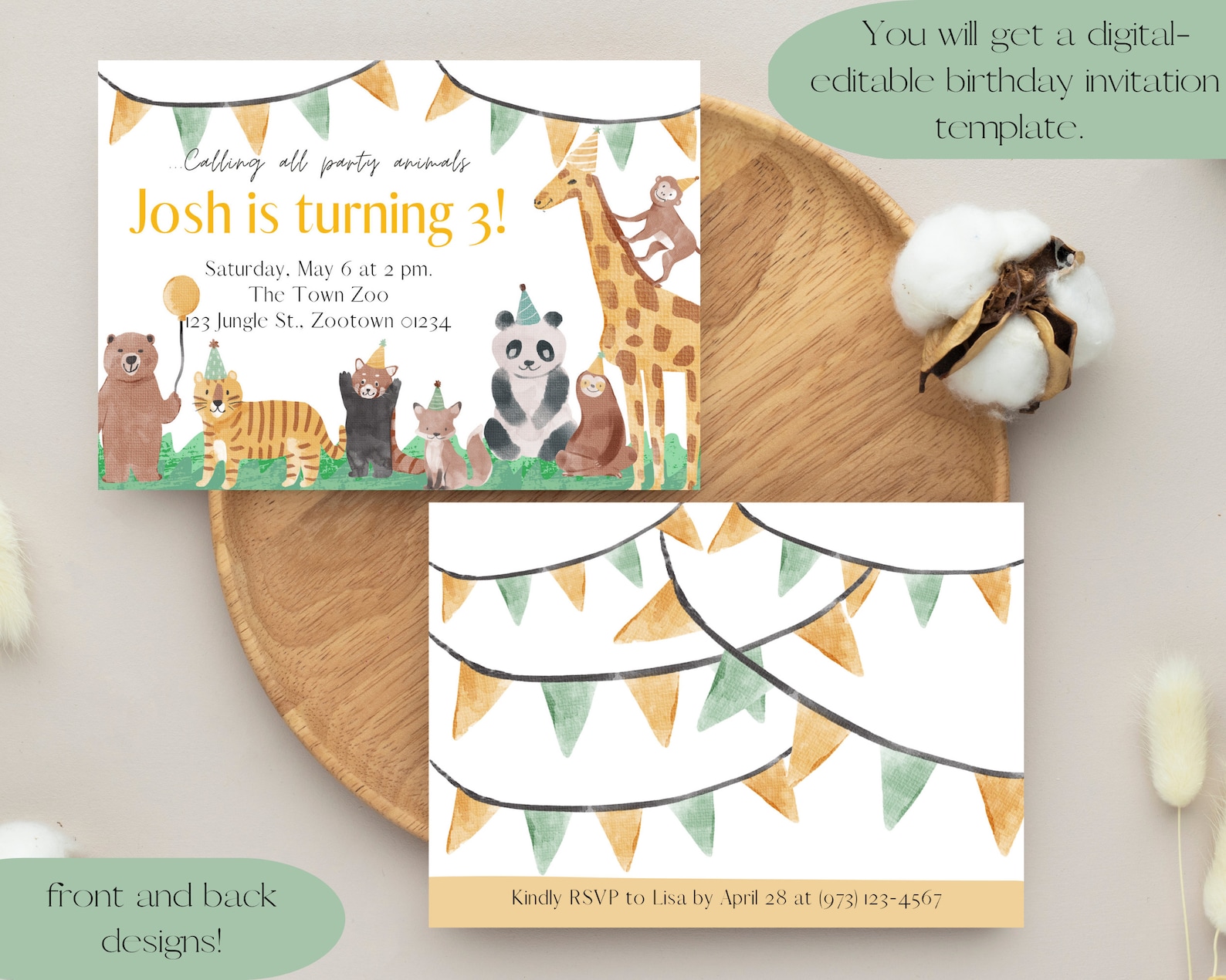 Calling All Party Animals Birthday Invitation, Zoo Birthday, Wild One ...
