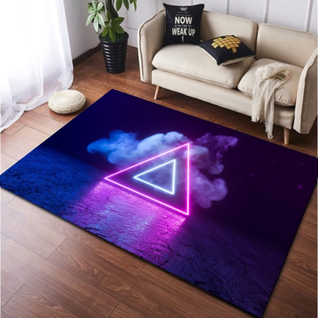 Triangle Rug Geometric Shape Rug Neon Rug Neon Light Rug - Etsy
