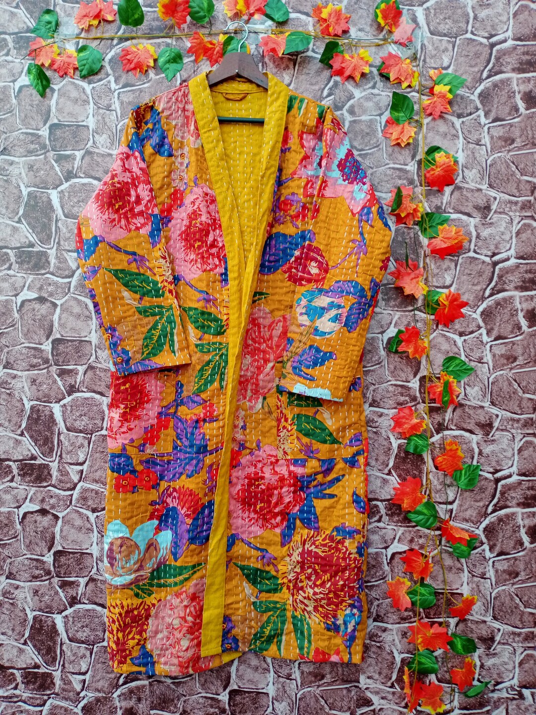 EXPRESS DELIVERY Reversible Women Wear Vintage Kantha Quilted Jacket ...