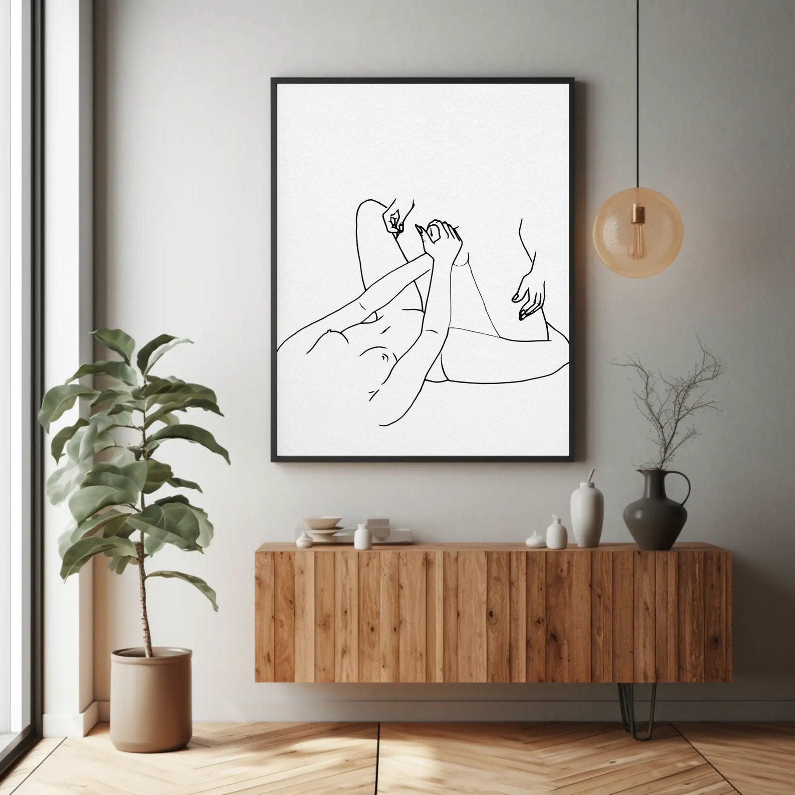Abstract Couple Line Art Love Print Couple One Line Drawing Man And