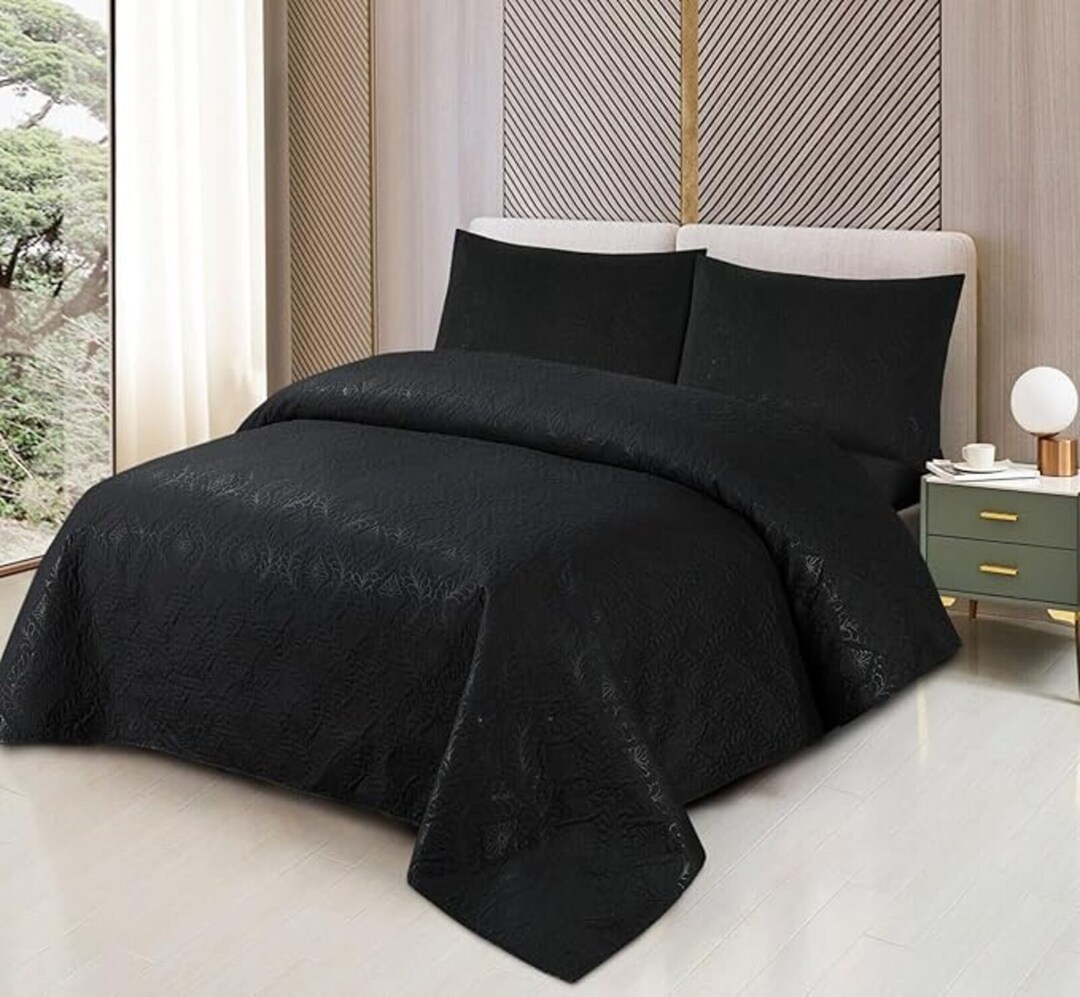 Handmade Pinsonic Solid Colour Bed Spreads Double King With Sheet ...