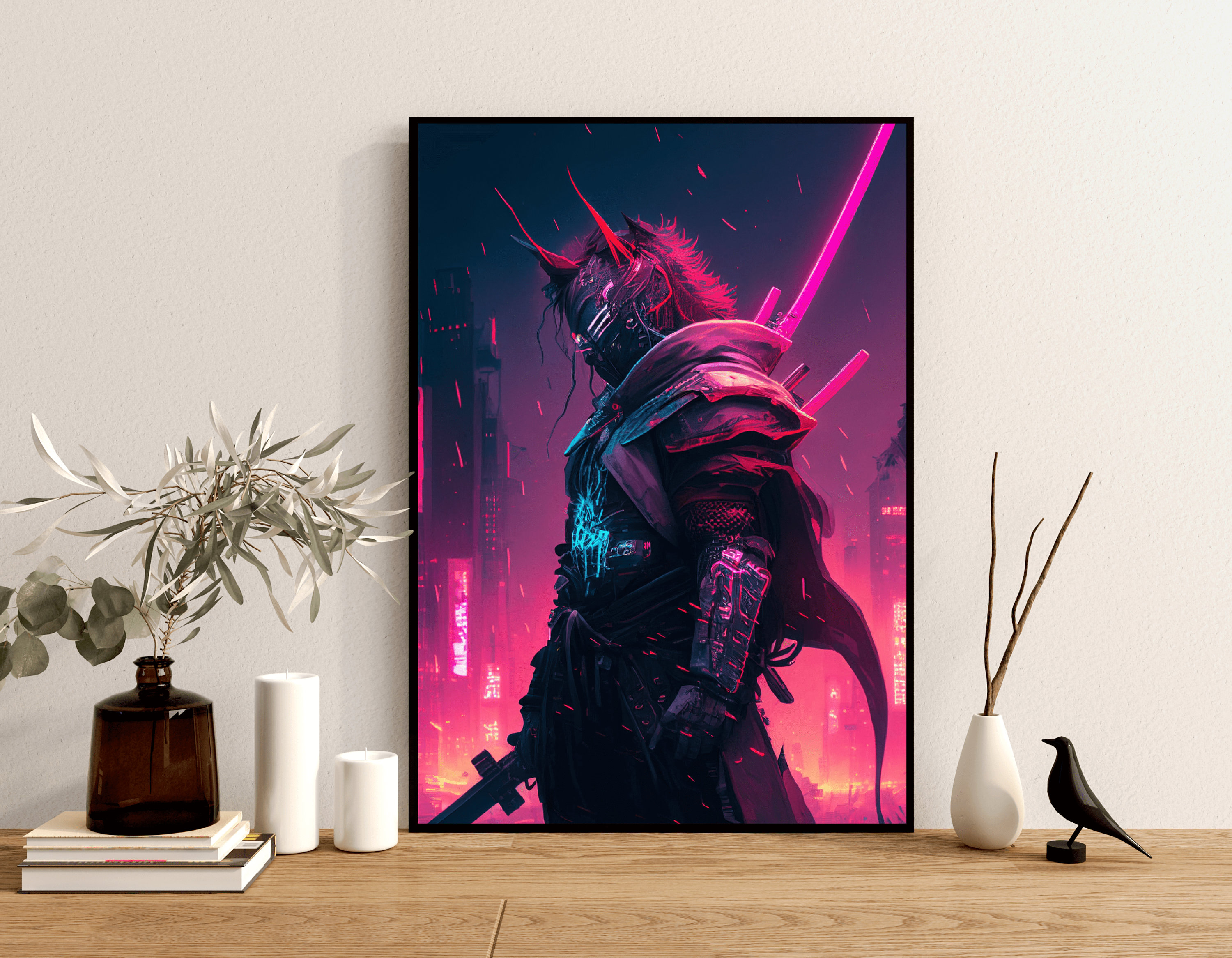 Cybperunk Samurai Wall Poster Cyberpunk Wall Art Cybperunk - Etsy