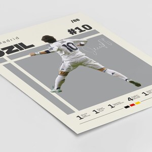 Mesut Ozil Poster, Real Madrid Football Print, Football Poster, Soccer ...