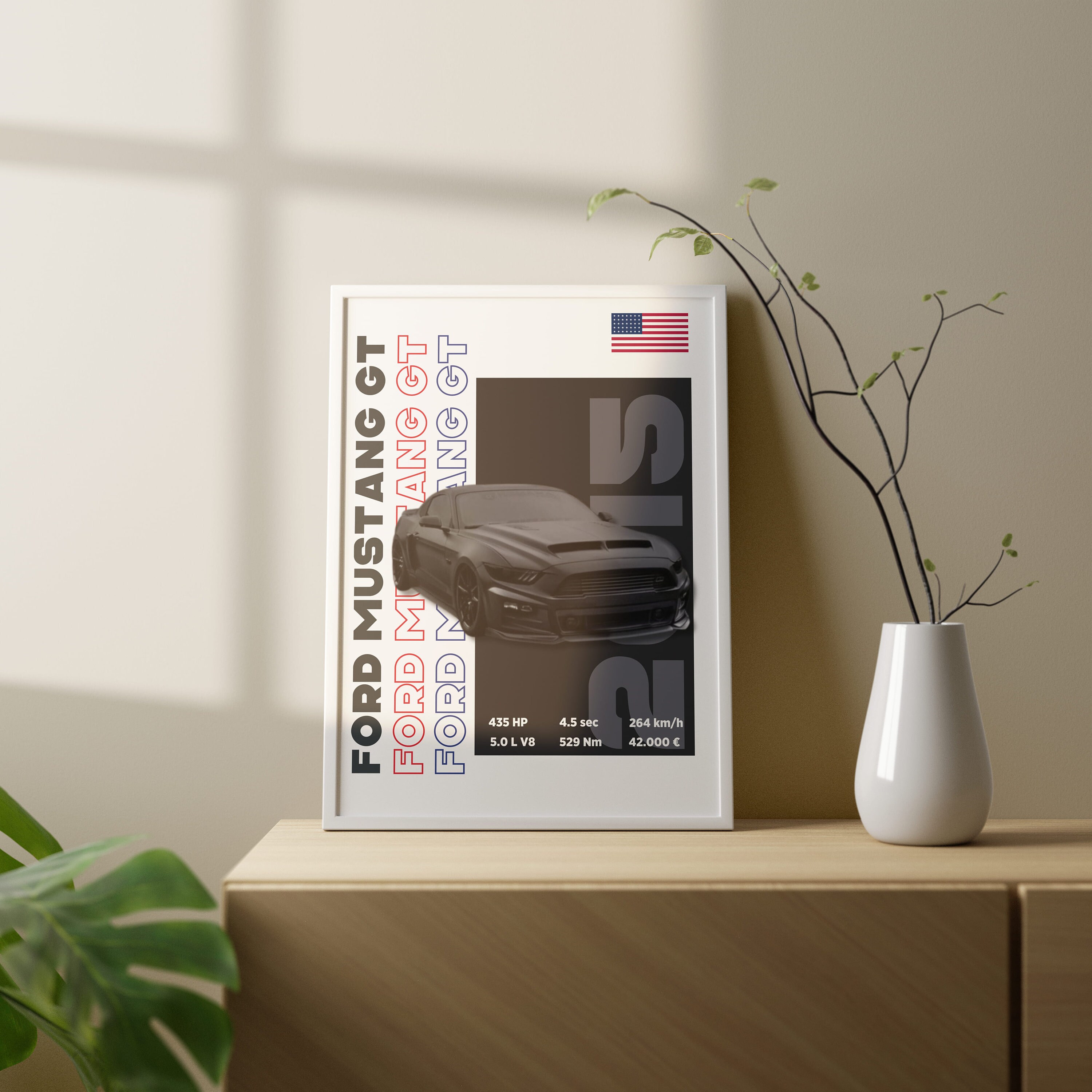 2015 Ford Mustang GT Poster Muscle Car Poster Wall Art Car - Etsy
