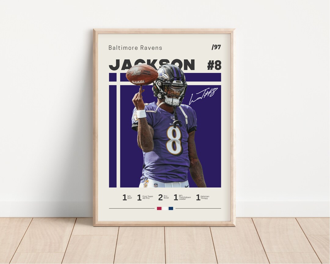 Lamar Jackson Poster, Baltimore Ravens Poster, NFL Fan Gifts, NFL ...