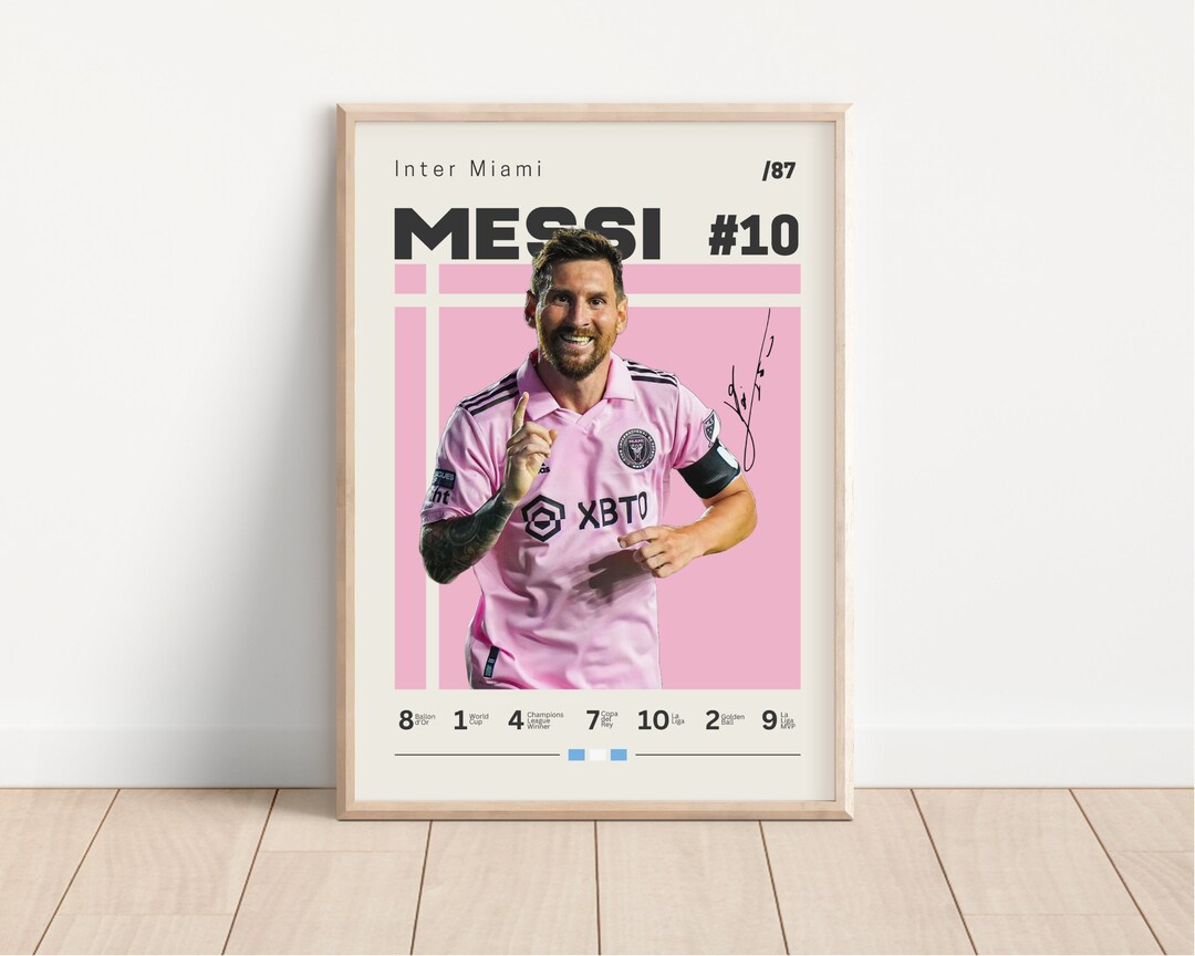 Lionel Messi Poster, Inter Miami Poster, Football Print, Football ...