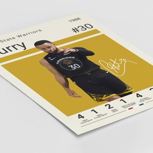Stephen Curry Poster, Golden State Warriors Poster, Basketball Print ...