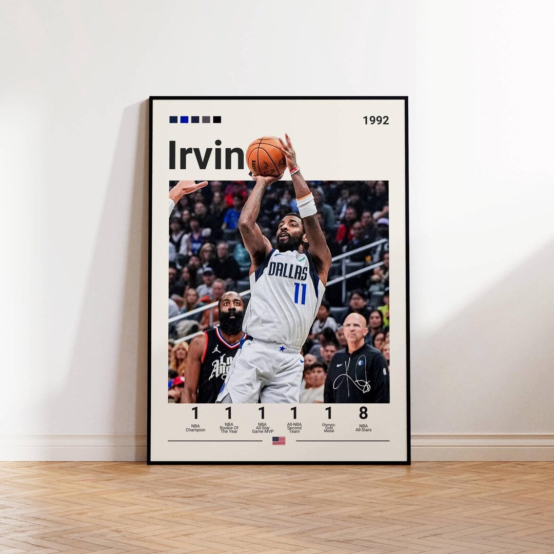 Kyrie Irving Poster, Dallas Mavericks Print, Irving Fan Gift ...