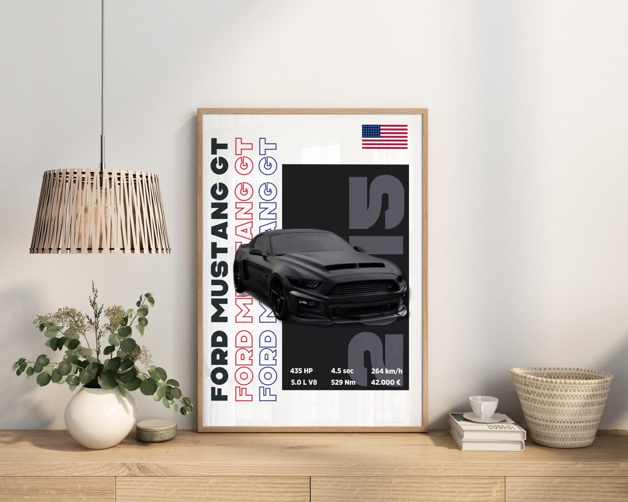 2015 Ford Mustang GT Poster Muscle Car Poster Wall Art Car - Etsy