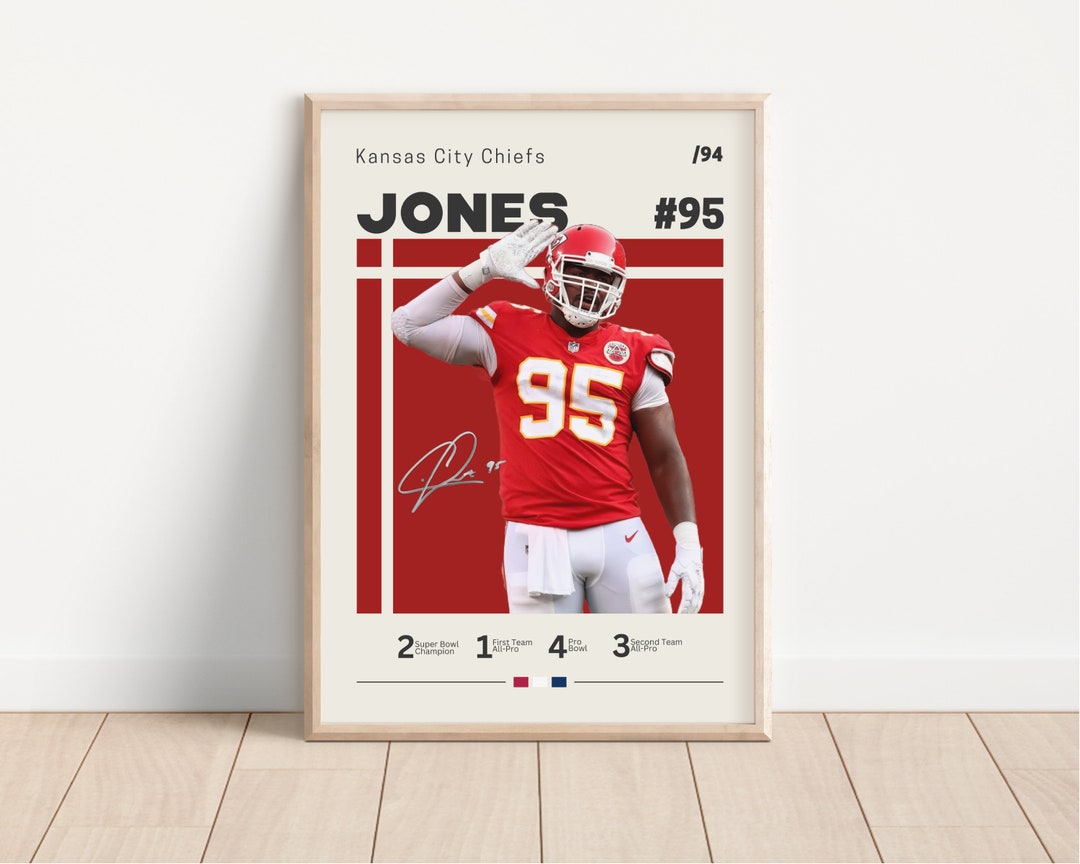 Chris Jones Poster, Kansas City Chiefs Poster, NFL Fan Gifts, NFL ...