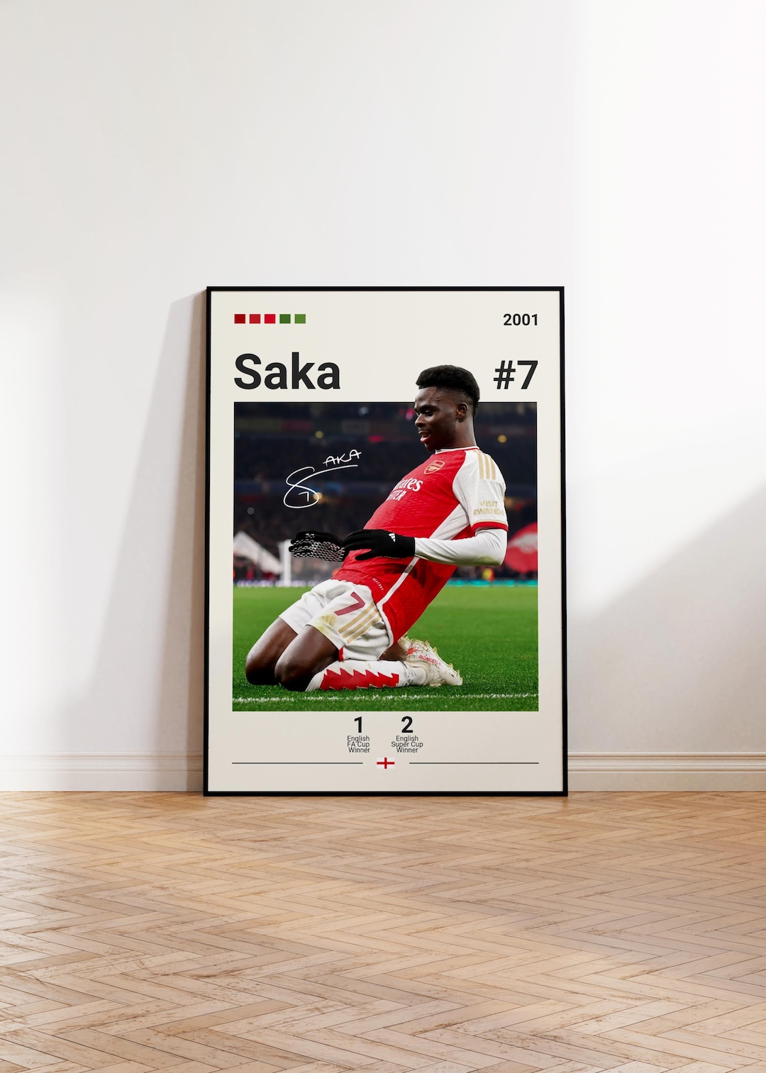 Bukayo Saka Poster, FC Arsenal Print, Bukayo Saka Fan Gift, Soccer ...